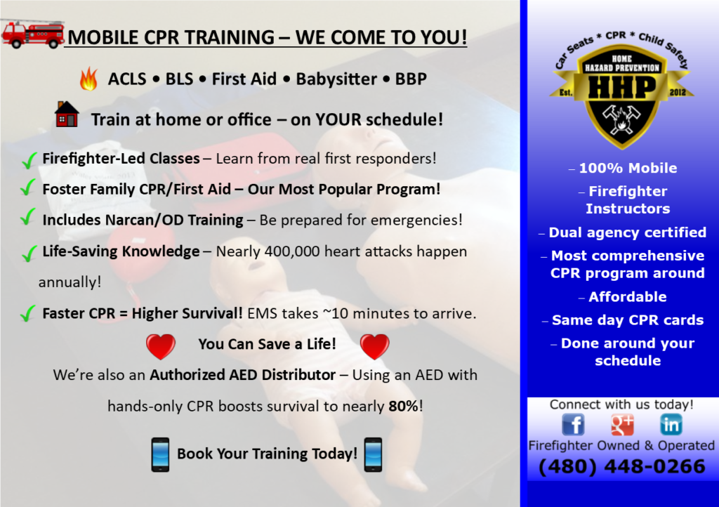 Mobile CPR Training! We come to You! Call Today (480) 448-0266